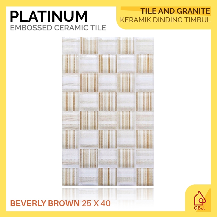 Jual KERAMIK PLATINUM 25 X 40 BEVERLY BROWN / KERAMIK DINDING TIMBUL GLOSSY | Shopee Indonesia