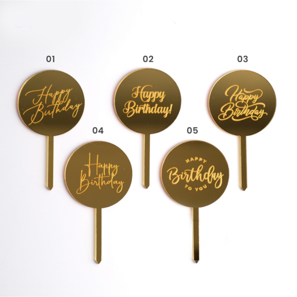 Jual Cake Topper Happy Birthday Mini Hiasan Kue Ulang Tahun Caketopper Acrylic Akrilik Hbd Bday ...