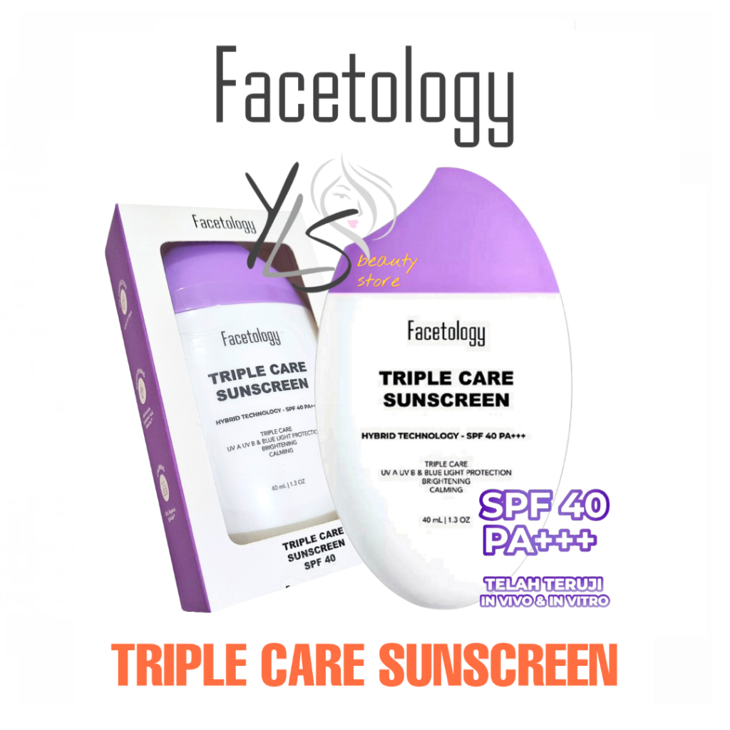 Jual FACETOLOGY SUNSCREEN TRIPLE CARE SPF40 40ml - TERDAFTAR BPOM ...