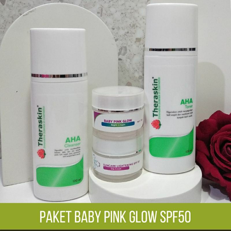 Jual PAKET AHA BABY PINK GLOW SPF50 THERA SOFTSKIN | Shopee Indonesia