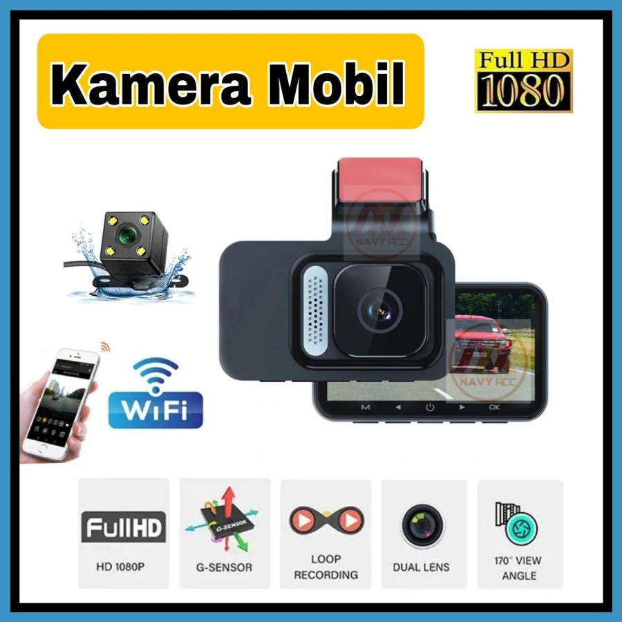 Jual MH - DVR Mobil Dual kamera Wifi Dashcam G Sensor HD Night Vision ...