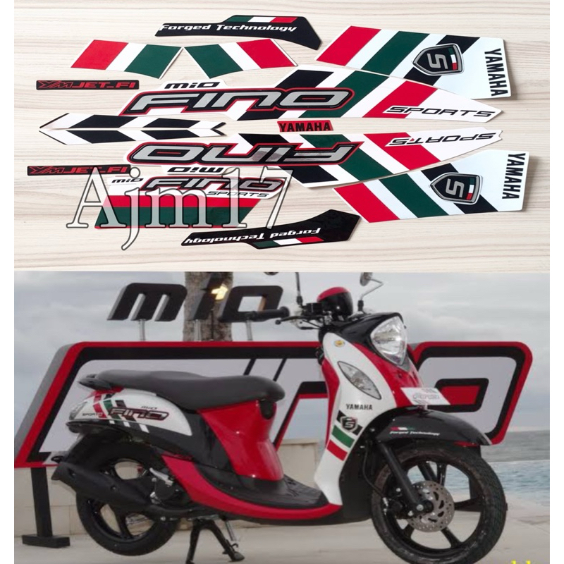 Jual STIKER STRIPING MOTOR FINO 2014 MERAH PUTIH | Shopee Indonesia