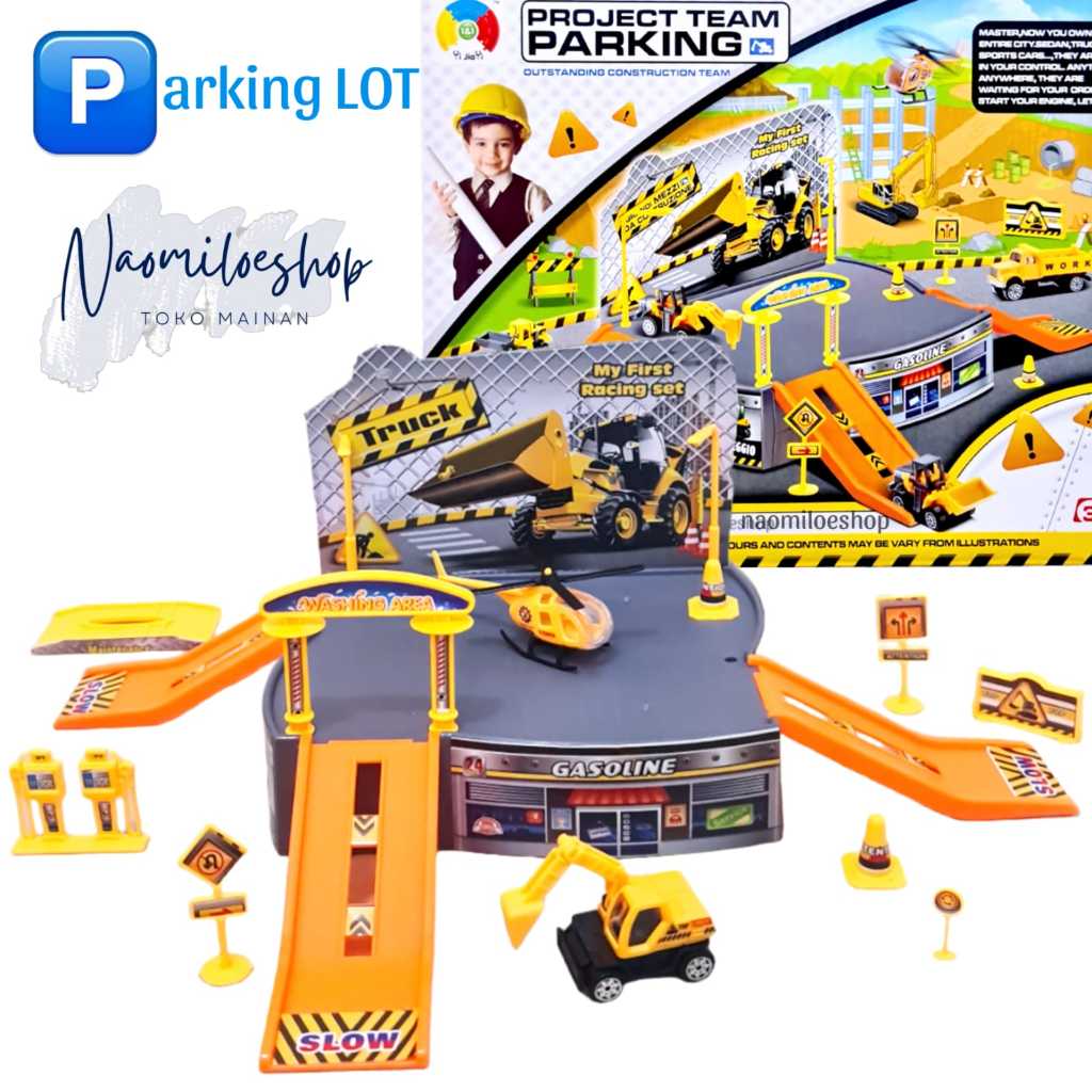 Jual Project team parking lot Mainan truk DIY dengan jalur parkir Truck ...