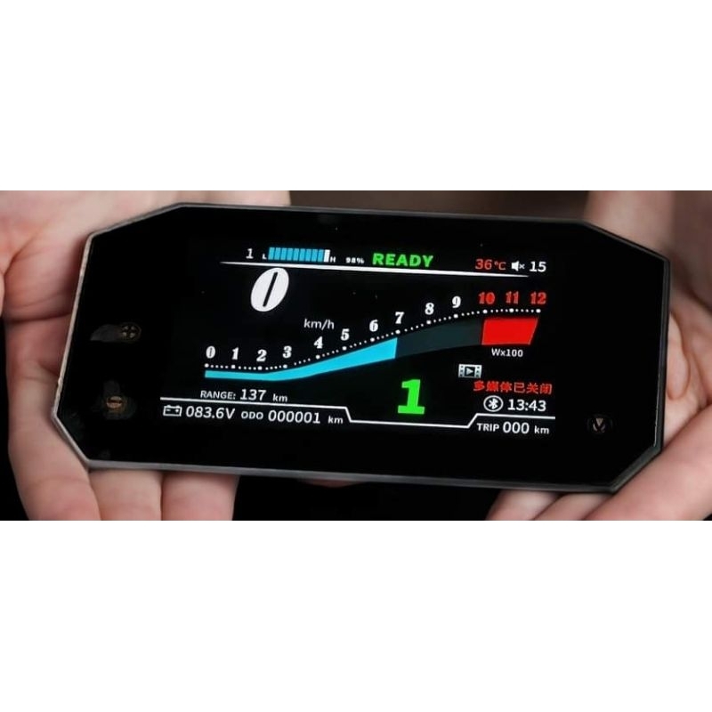 Jual speedometer motor listrik bisa bluetooth mp4 mp5 v2(belum support ...