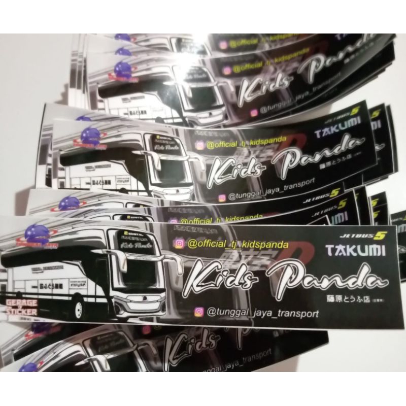 Jual 2 stiker bus basuri kids panda & black pink JB5 | Shopee Indonesia