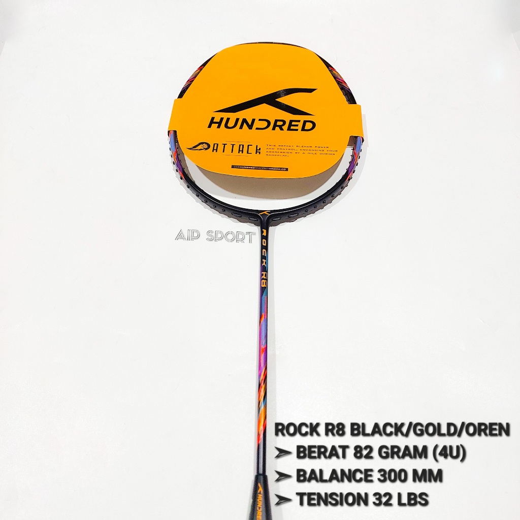 Jual Raket Badminton Hundred Rock R8 Original 32 lbs | Shopee Indonesia