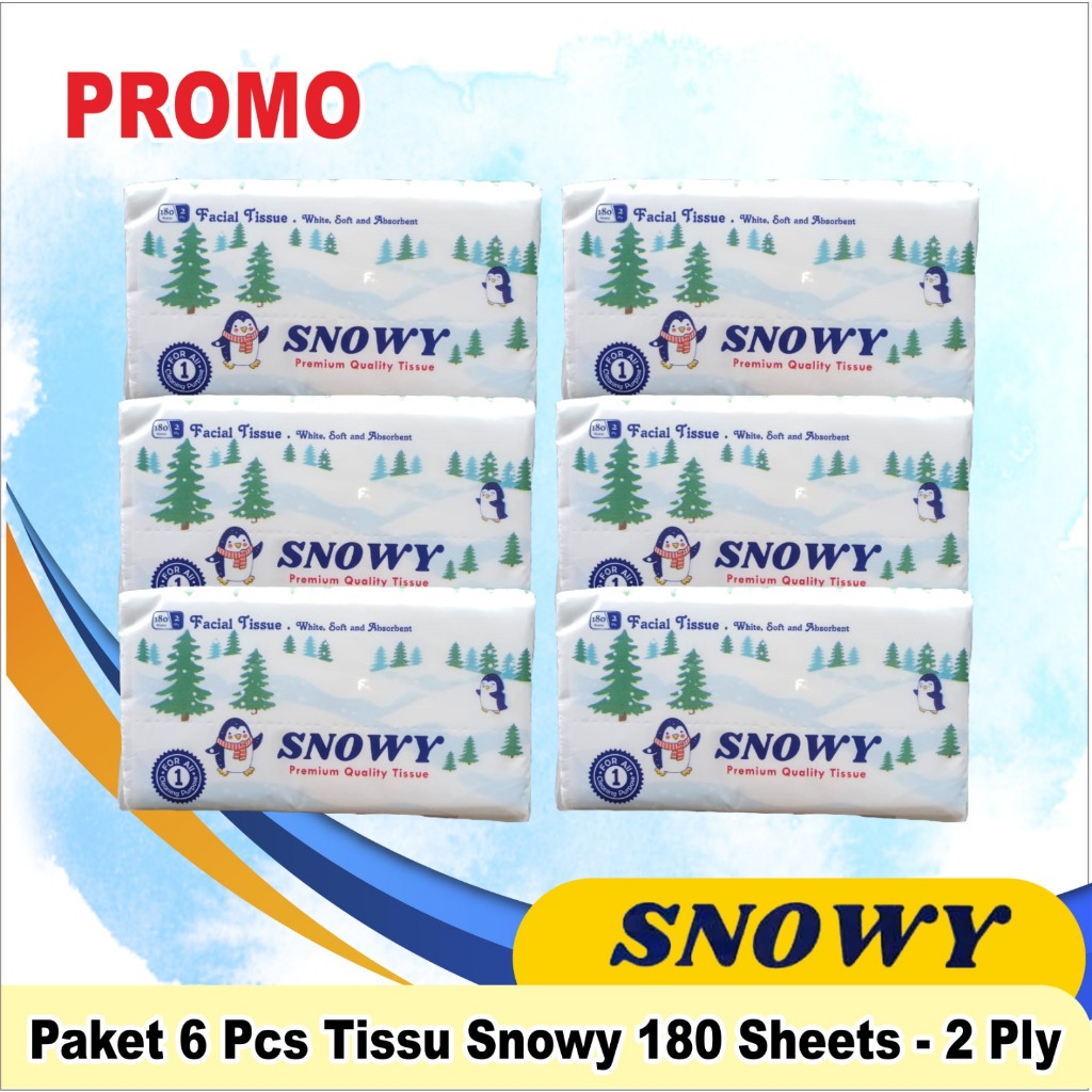 Jual Tissue Snowy Facial 180 Sheets Isi 6 Pack 2 Ply | Shopee Indonesia