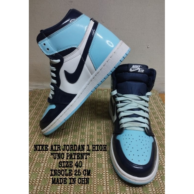 Jual THRIFT SEPATU NIKE AJ 1 RETRO HIGH "BLUE CHILL" UNC PATENT ...