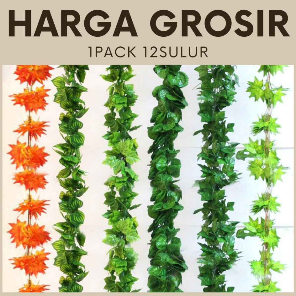 Jual 1 LUSIN Daun Rambat Hias 2METER - Tanaman Artificial Daun Gantung ...