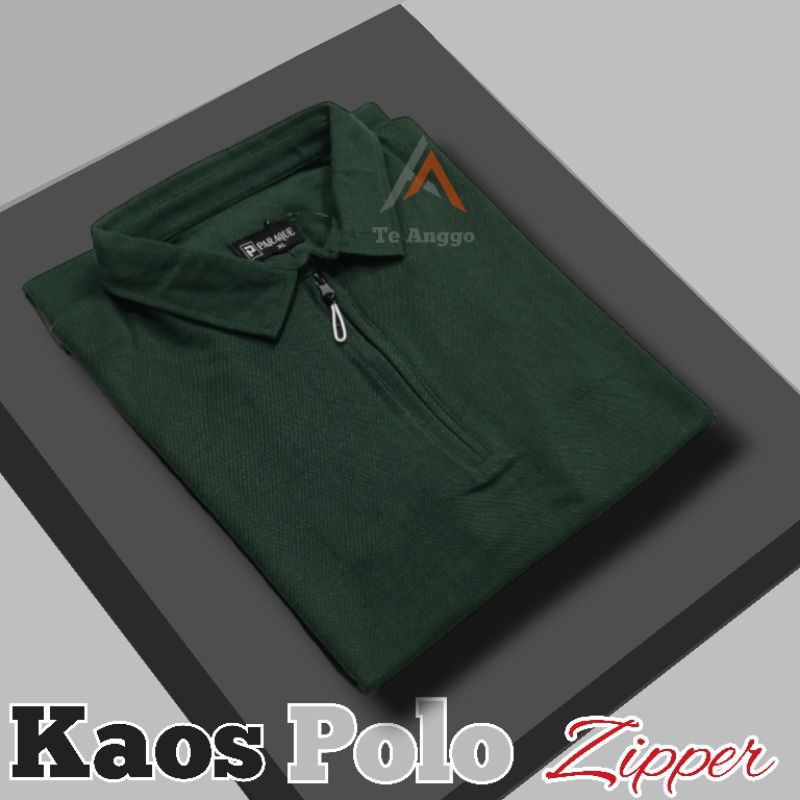 Jual Kaos Polo Zipper Pria Kerah Lengan Pendek Polo Shirt Zipper Polos ...