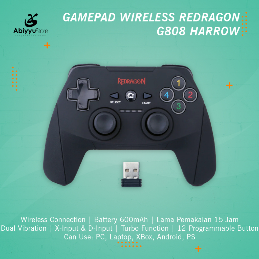 Jual Gamepad Stick Wireless Redragon Harrow G808 Android PS PC Laptop XBox | Shopee Indonesia