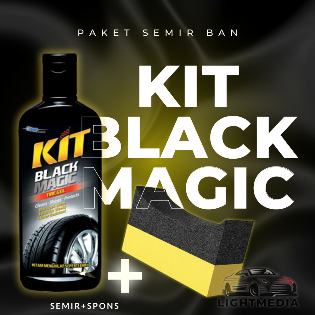 Jual Paket Semir Ban / Kit Black Magic Tire Gel 300ml + Spon Semir ...