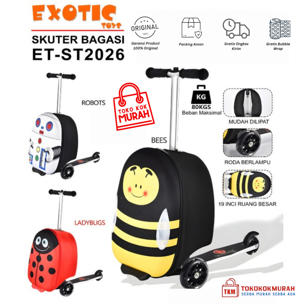 Jual Scooter Anak Roda 3 ET ST 2026 Koper Bagasi Skuter Otoped Karakter ...