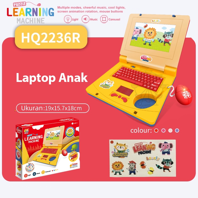 Jual Mainan Belajar edukasi laptop anak Laptop elektrik dan layar ...