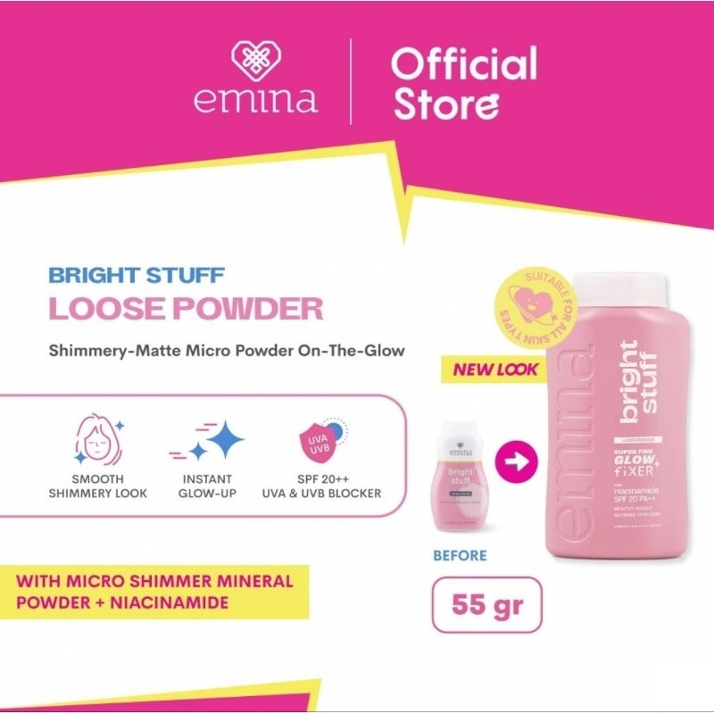 Jual Emina Bright Stuff Loose Powder 55gr | Shopee Indonesia