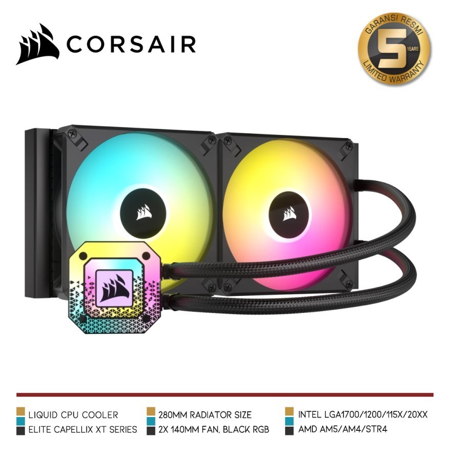 Jual CORSAIR iCUE H115i ELITE CAPELLIX XT 280mm - Liquid CPU Cooler ...