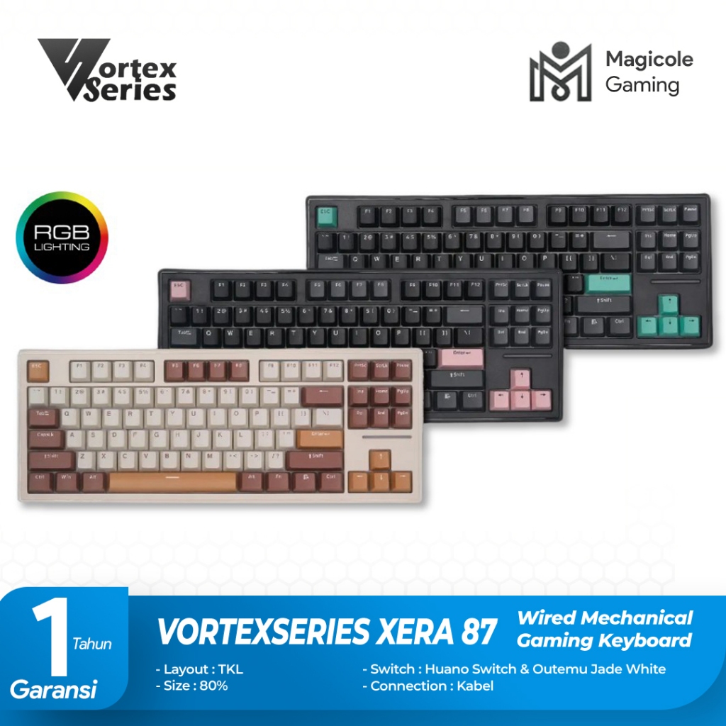 Jual Vortex Series Xera87 / Xera-87 RGB TKL Mechanical Gaming Keyboard ...