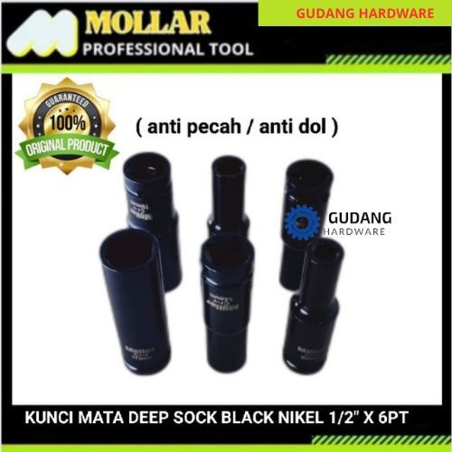 Jual mollar kunci mata deep sock 1/2X6PT black nikel ( Anti pecah ...