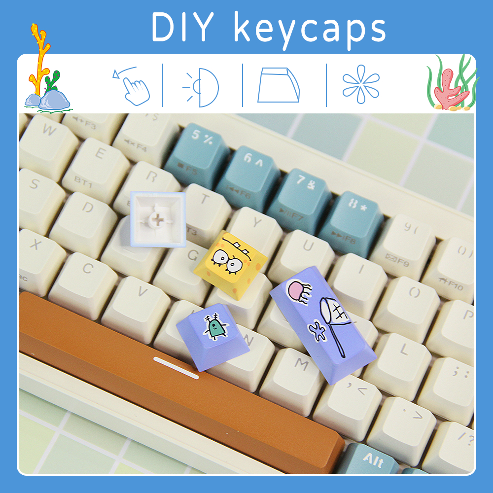 Jual Zifriend 8 Pcs Keycaps PBT Dye-sublimated Cherry Height Customized ...