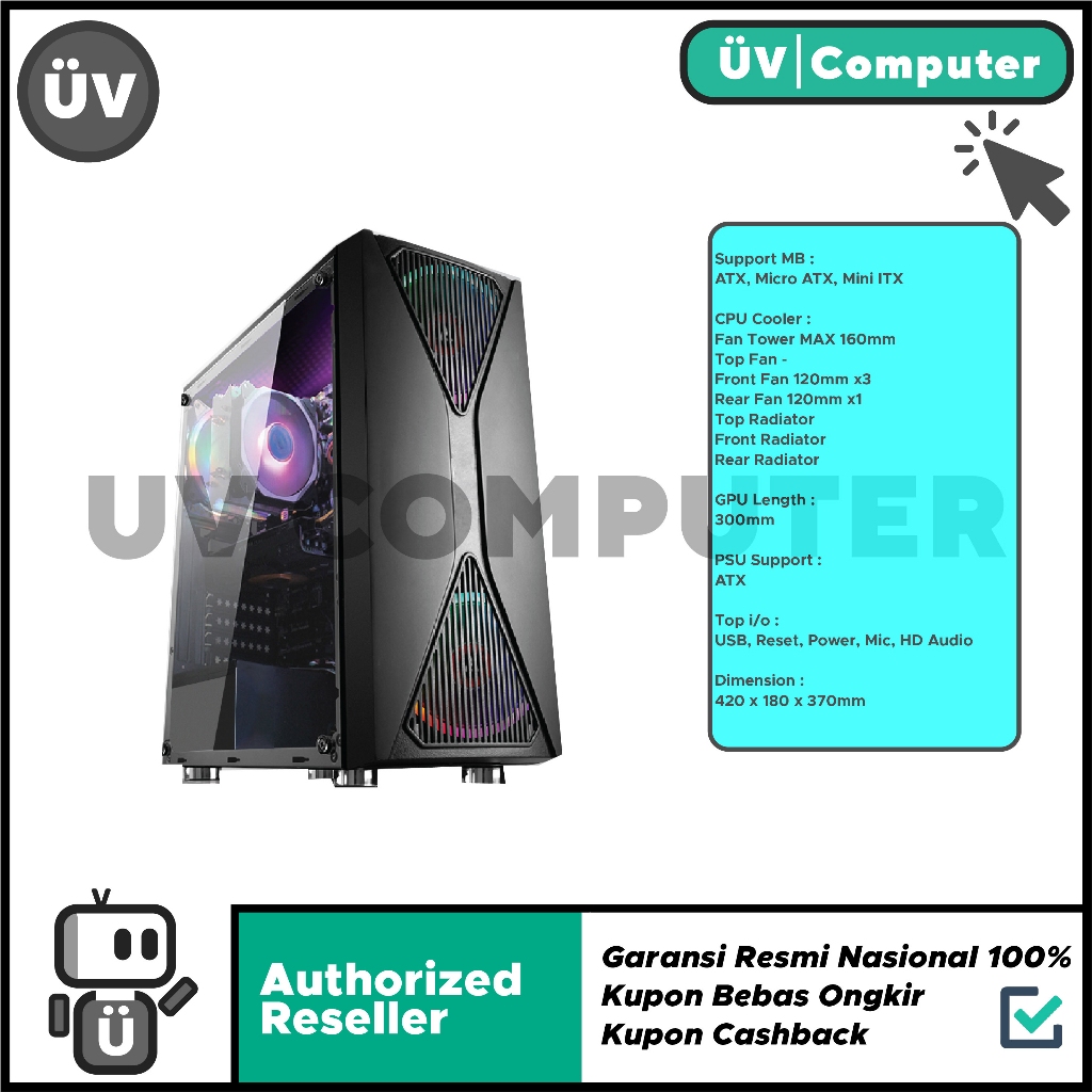 Jual Casing PC Komputer Enlight Infinity Elysium V2 Mid Tower ATX Case ...