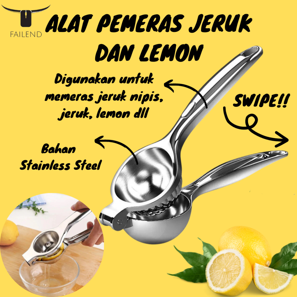 Jual Alat Peras Jeruk Stainless Steel / Lemon Juicer Orange Extractor ...