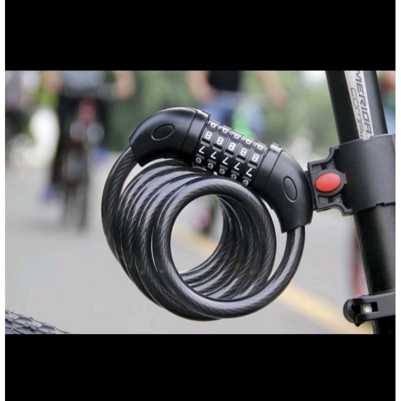 Jual Gembok Kunci Pengaman Motor Helm Sepeda Code Angka 5 Digit Anti ...