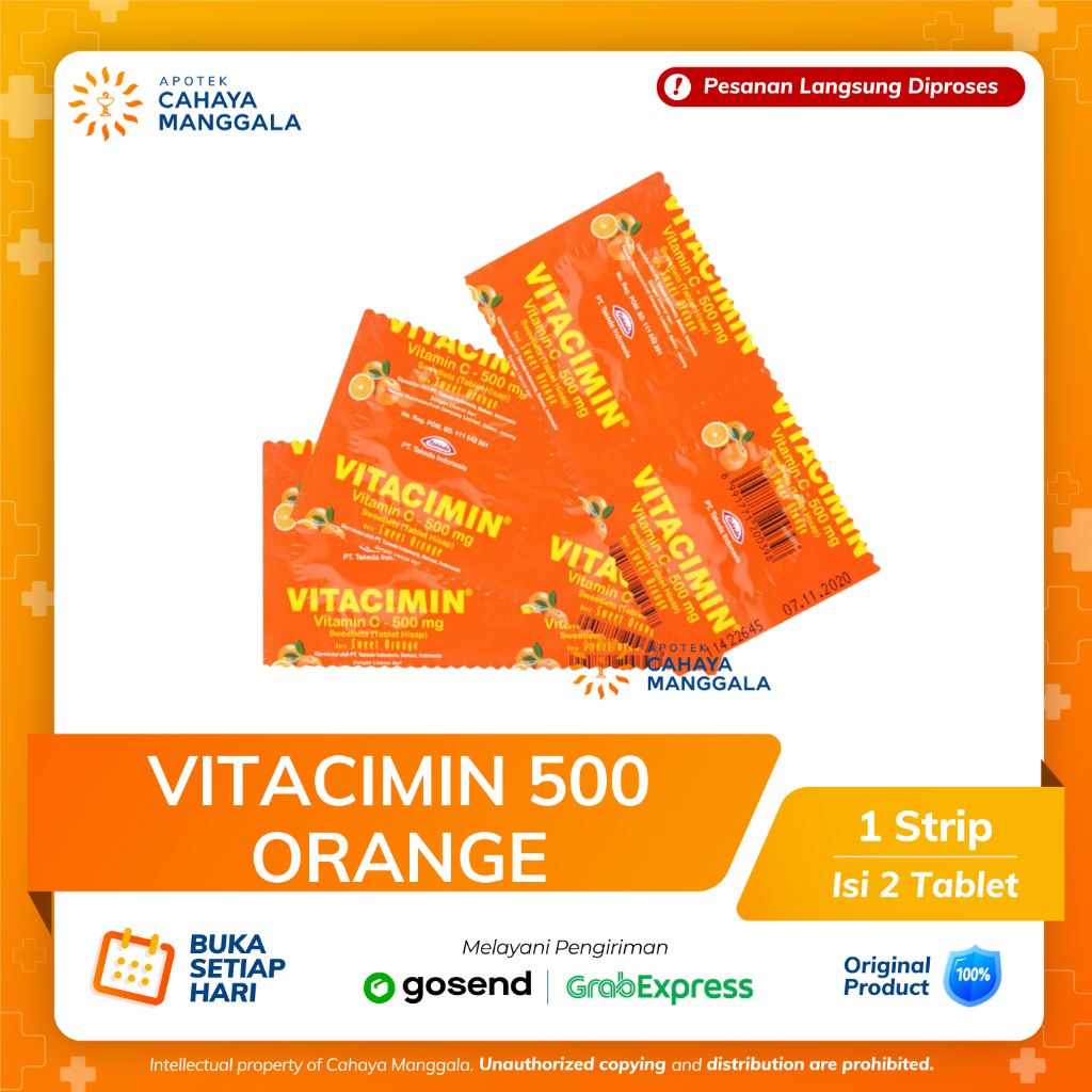 Jual VITACIMIN ORANGE 500 MG STRIP 2 TABLET | Shopee Indonesia
