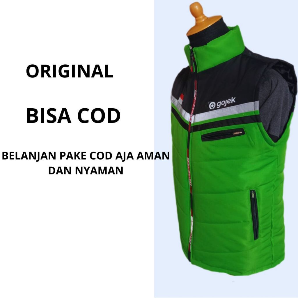 Jual TERMURAH !!! Rompi Gojek Logo Baru COD - Rompi Tebal Parasut Gojek ...