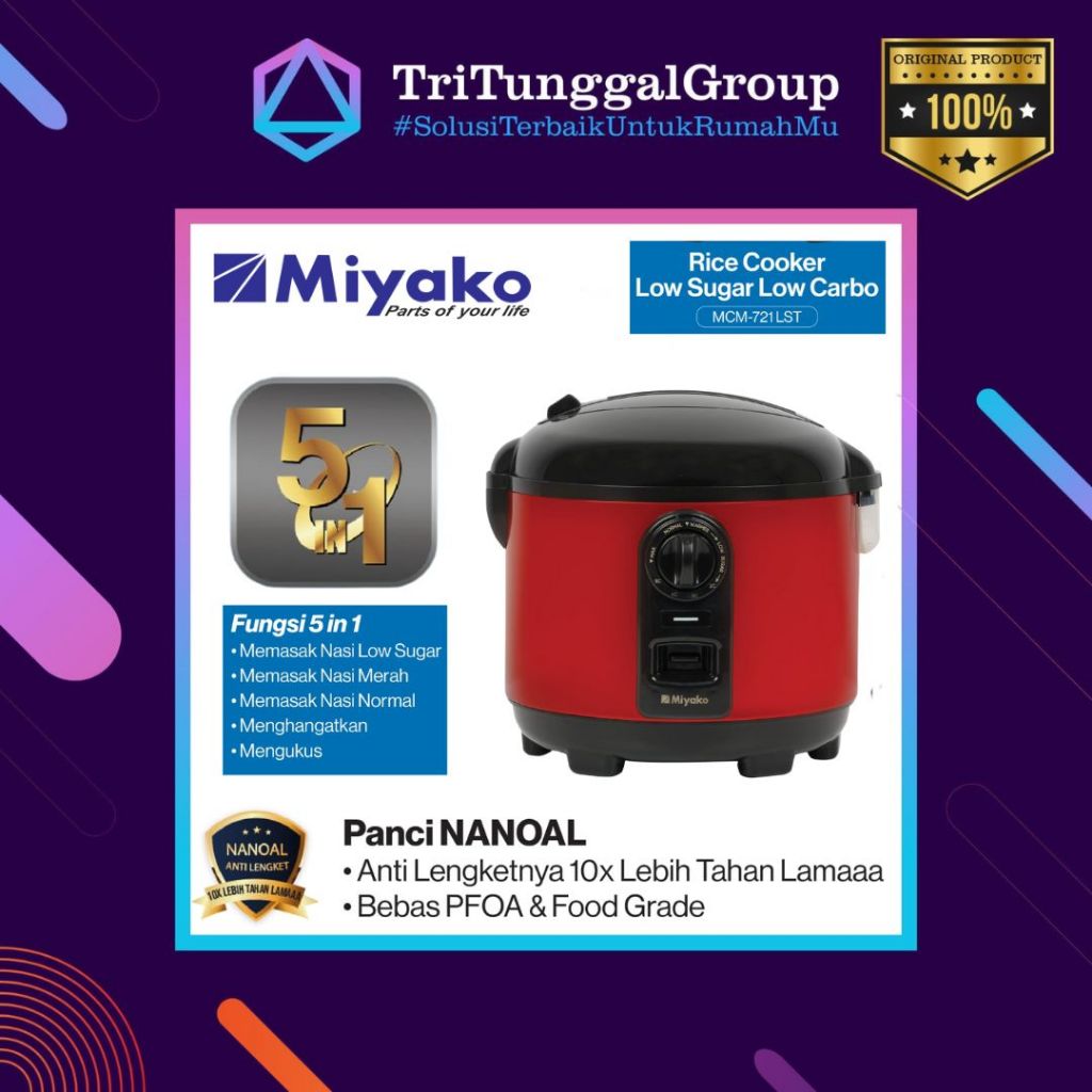 Jual (BAYAR DI TEMPAT) (HARGA PROMO) MAGIC COM / RICE COOKER MIYAKO MCM ...