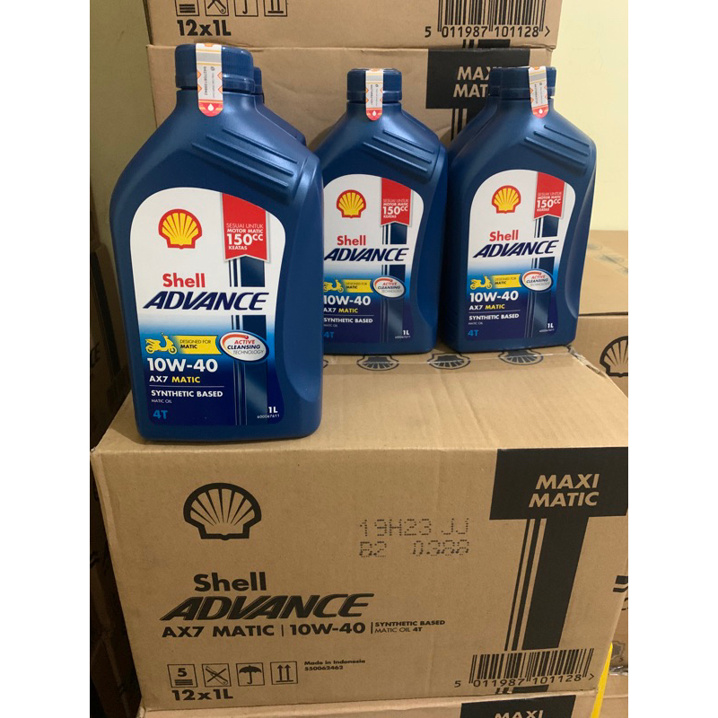 Jual OLI SHELL AX7 MATIC SAE 10-40 1 LITER ( 1 DUS / 12 BOTOL ) ORIGINAL OLI SHELL AX7 MATIC 10W ...