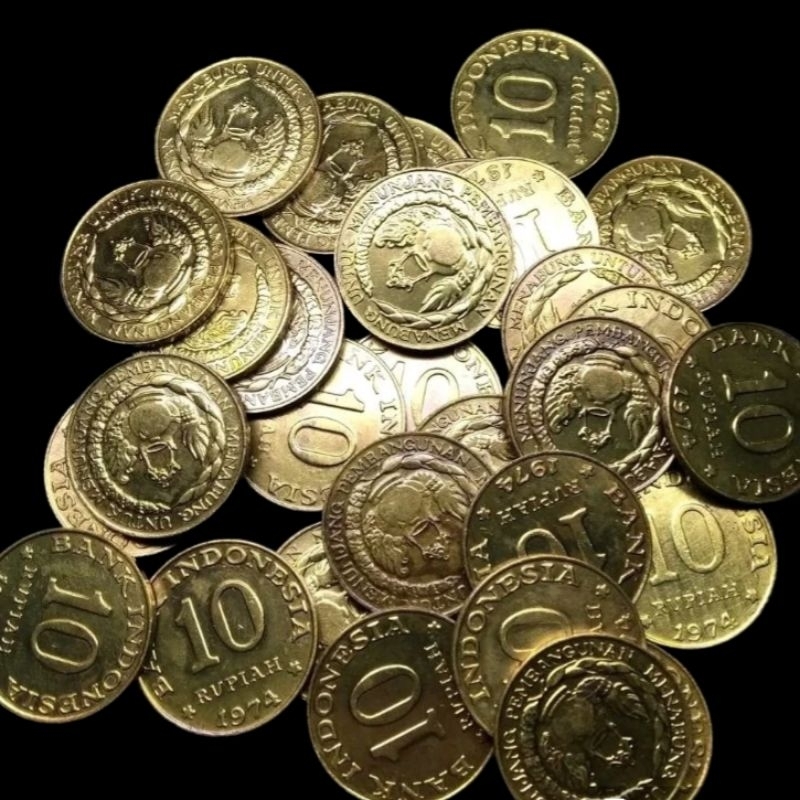 Jual Koin kuno 10 Rupiah Tabanas Kuning Tahun 1974 Original Kinclong | Shopee Indonesia