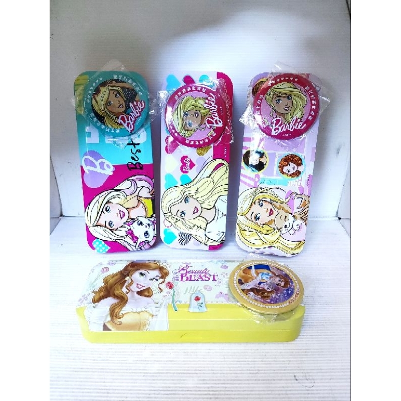 Jual tempat/kotak/tepak pensil kaleng/seng barbie & princess disney ...