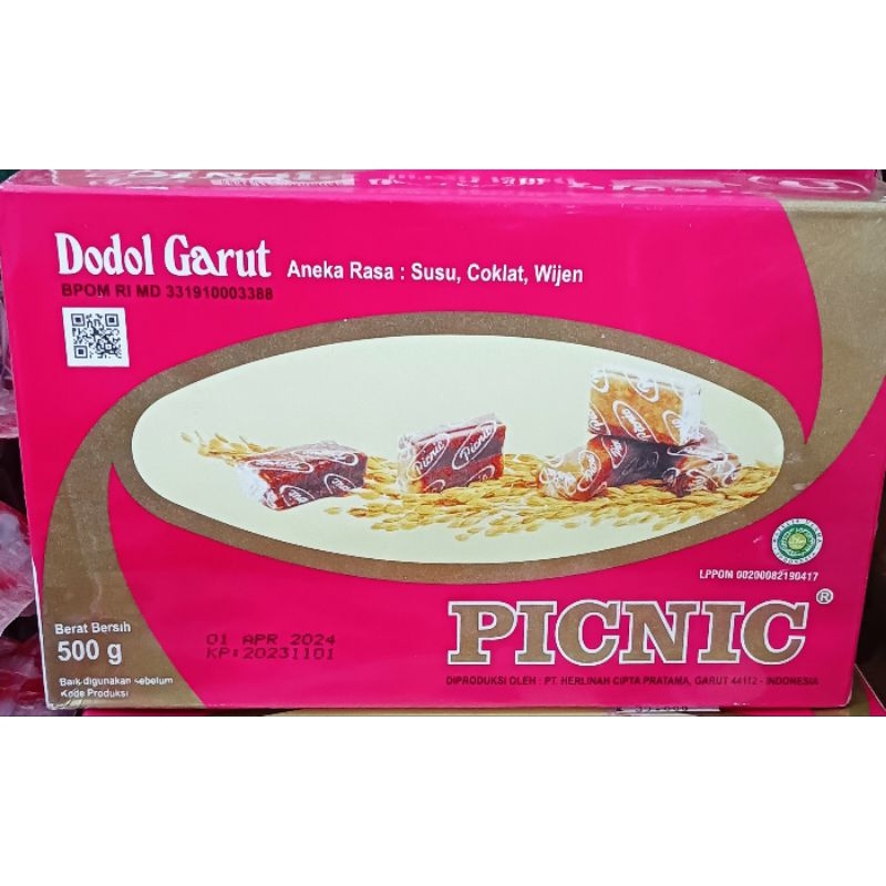 Jual DODOL PICNIC / DODOL GARUT KEMASAN PACK DUS 500gr MURAH | Shopee ...