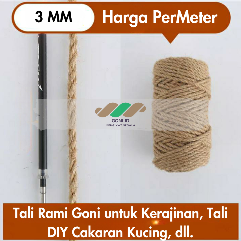 Jual Tali rami 3mm PER METER Tali goni / Garukan Kucing / Tali ...