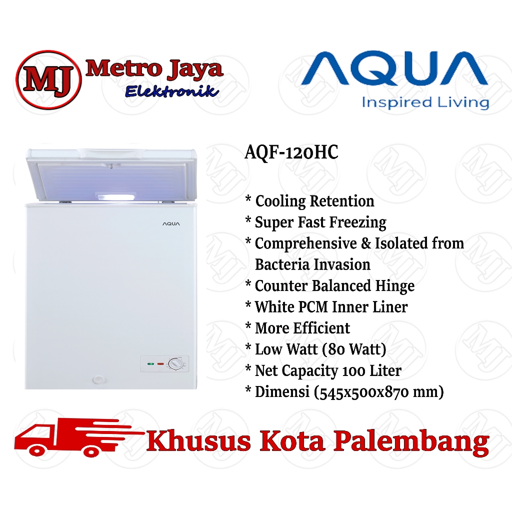 Jual Chest Freezer AQUA 100 Liter AQF-120HC Freezer Box AQUA AQF 120 HC | Shopee Indonesia