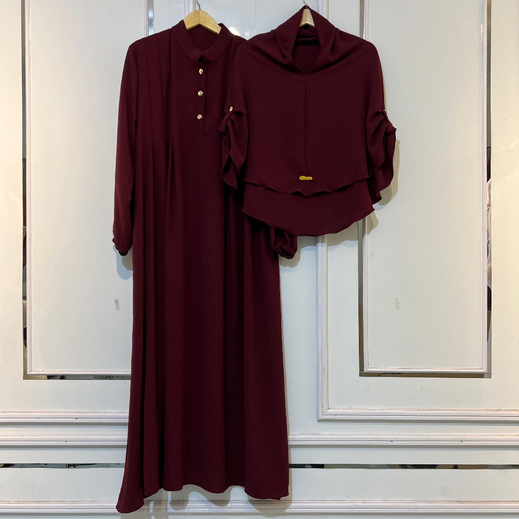 Jual Raquella Dress | Gamis Jumbo Set Hijab LD 130cm Crinkle Airflow ...