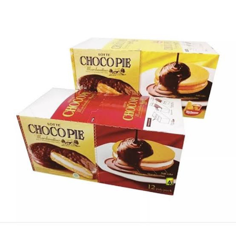 Jual LOTTE CHOCO PIE COKLAT / LOTTE CHOCO PIE KEJU / LOTTE CHOCO PIE ...