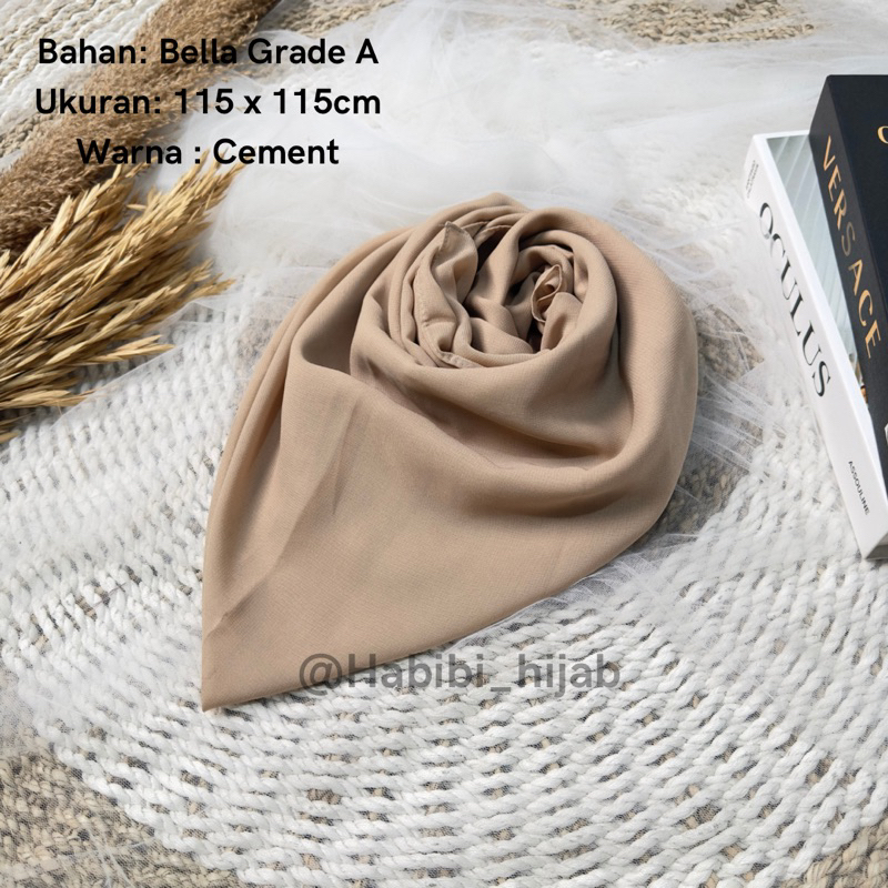Jual Bella Square Polycotton 115 X 115 Jahit Tepi Kecil Premium 78 Warna Hijab Segi Empat ...