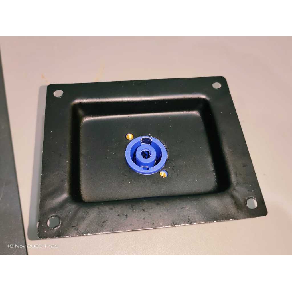 Jual plat speakon 1 lubang komplit dengan contra speakon biru drat dan ...