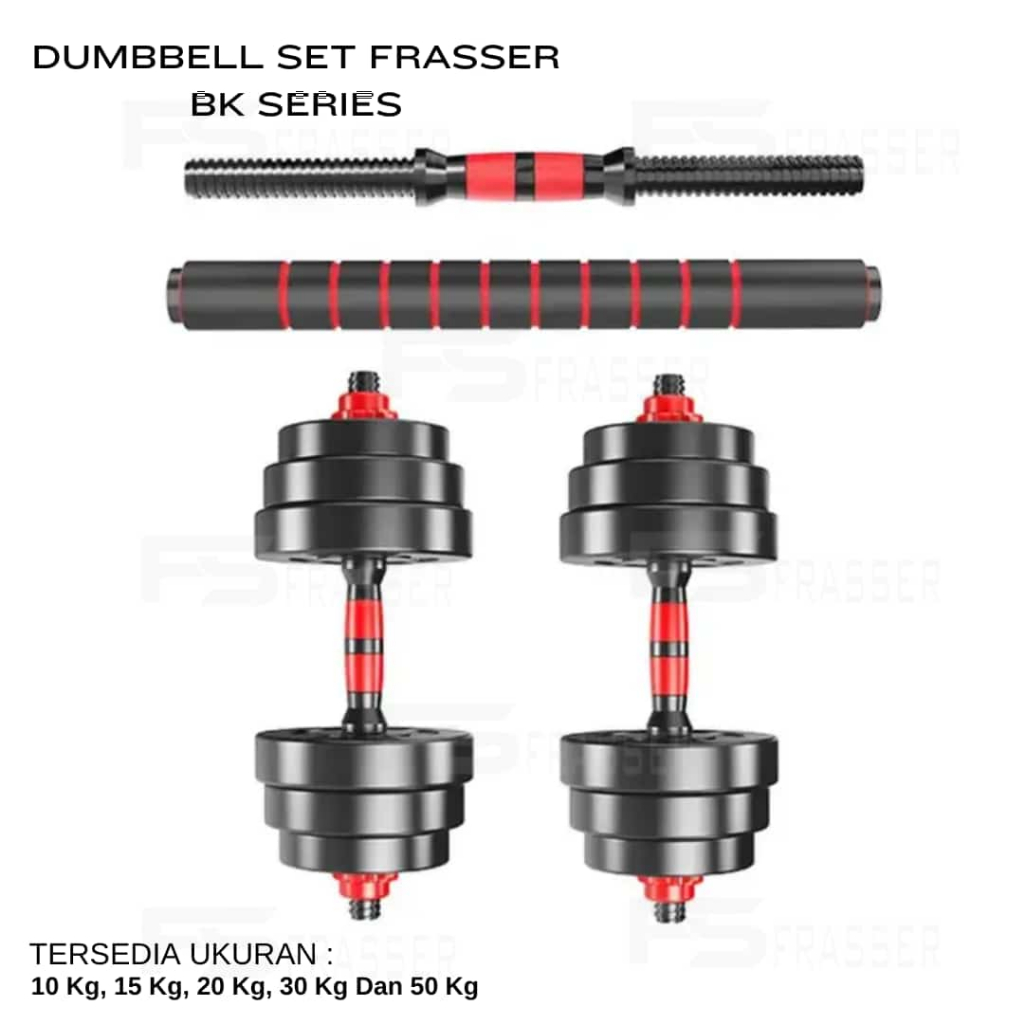 Jual Frasser Dumbbell Set Peralatan Fitness 40 Kg Bisa Disambung Tiang Angkat Fitness Dumbell ...