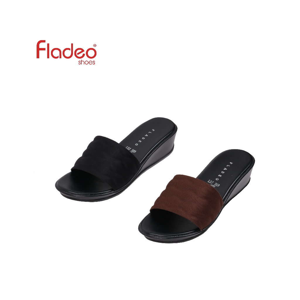Jual Fladeo K23/LDJ389-2TP/Sendal Wedges Slide Wanita [ Wedges Sandals ...