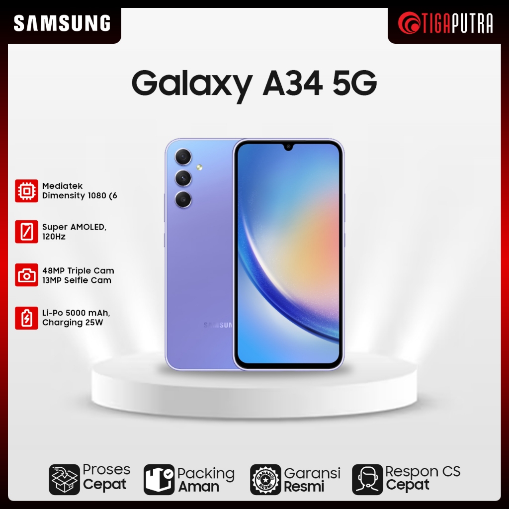 Jual Samsung Galaxy A34 5G (Ram 8GB, Rom 128/256GB, Super AMOLED 120Hz ...