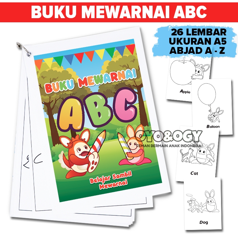 Jual Mainan Anak Edukasi Buku Belajar Mewarnai Gambar Huruf ABC Oyo Ogy ...