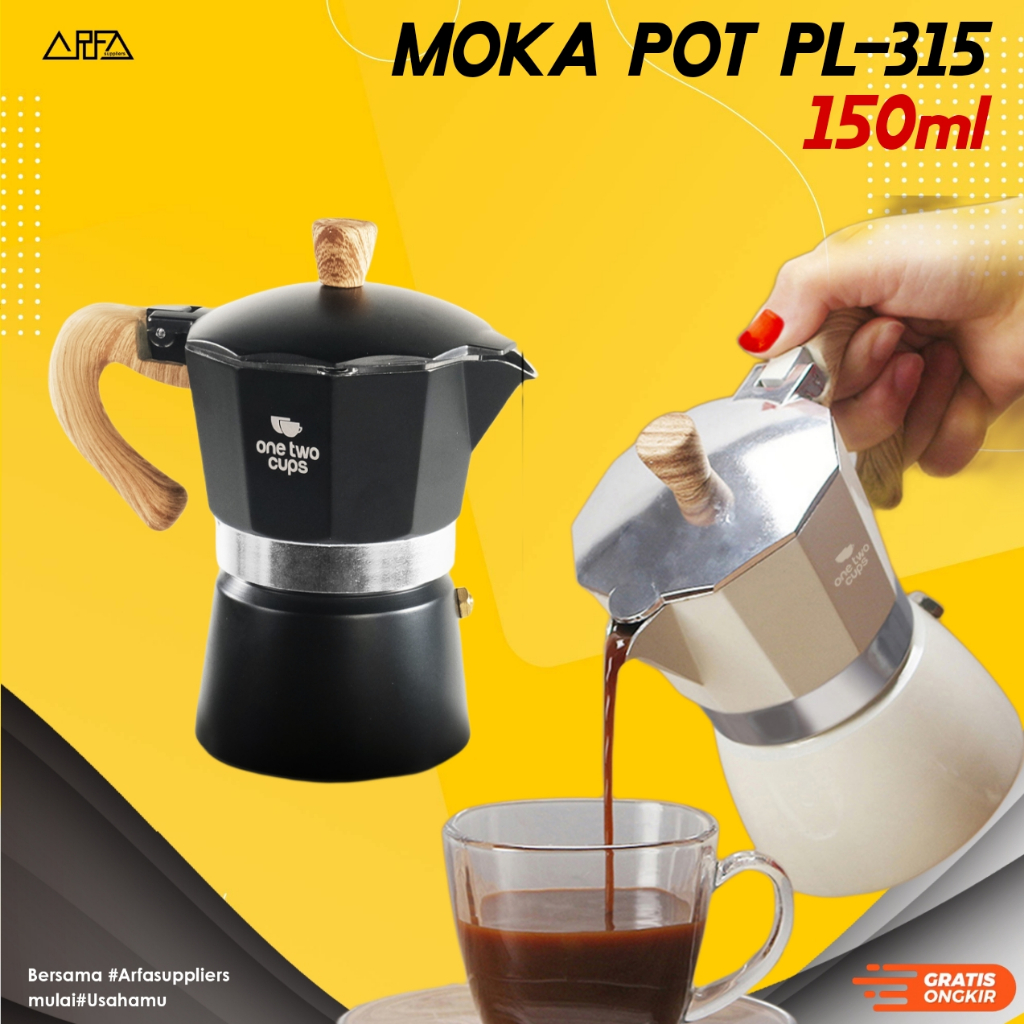 Jual Moka Pot Espresso Coffee Maker Stovetop Teko Kopi 150ml - PL315 ...