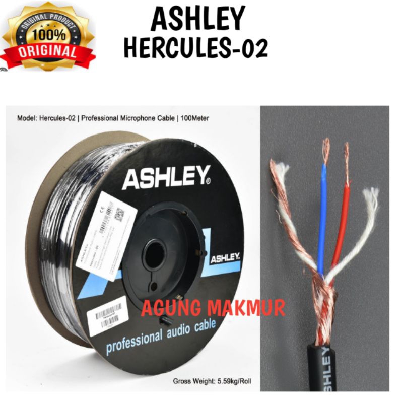 Jual KABEL MIC ASHLEY HERCULES-02 ORIGINAL 100METER - KABEL ASHLEY ...