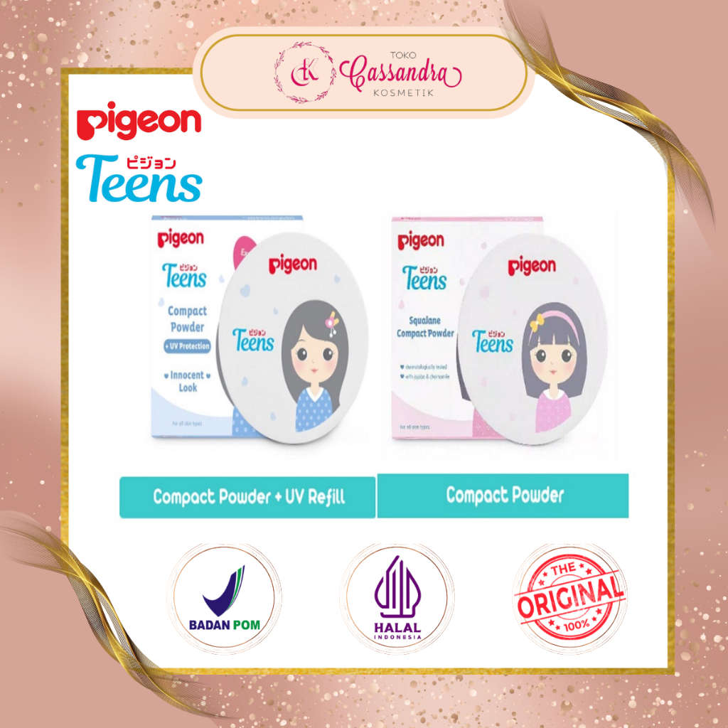 Jual PIGEON COMPACT POWDER |SQUALANE /COMPACT+UV PROTECTION 14GR FULL ...