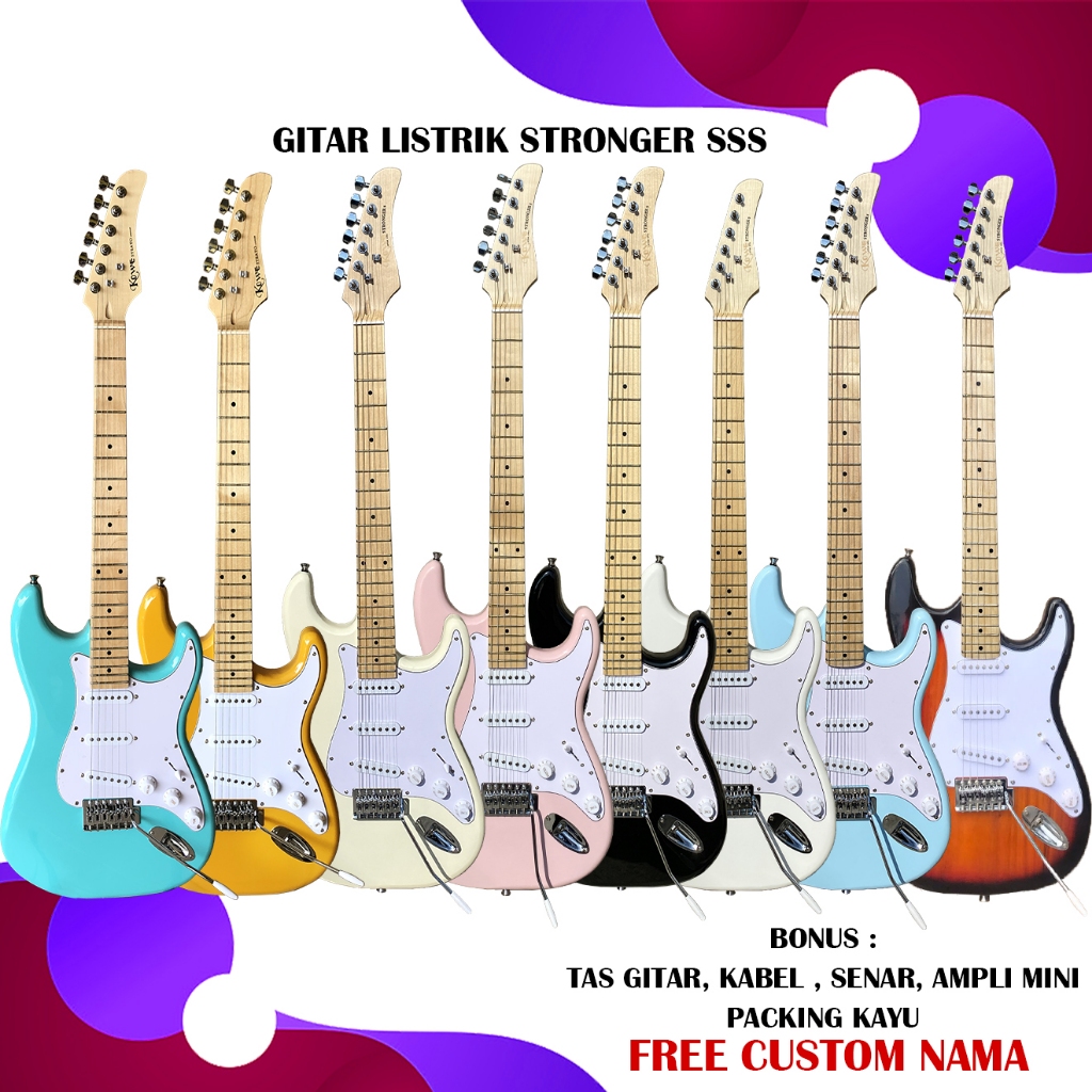Jual Gitar Elektrik Original KOWE Stronger Free Packing kayu dan FREE ...