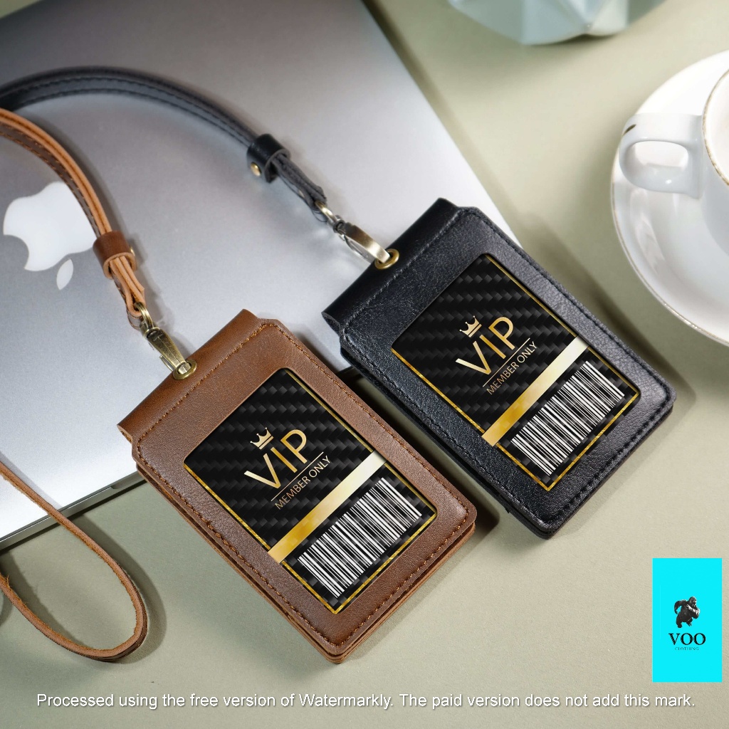 Jual name tag kulit magnet 1 sisi dan 2 sisi/gantungan id card/lanyard ...