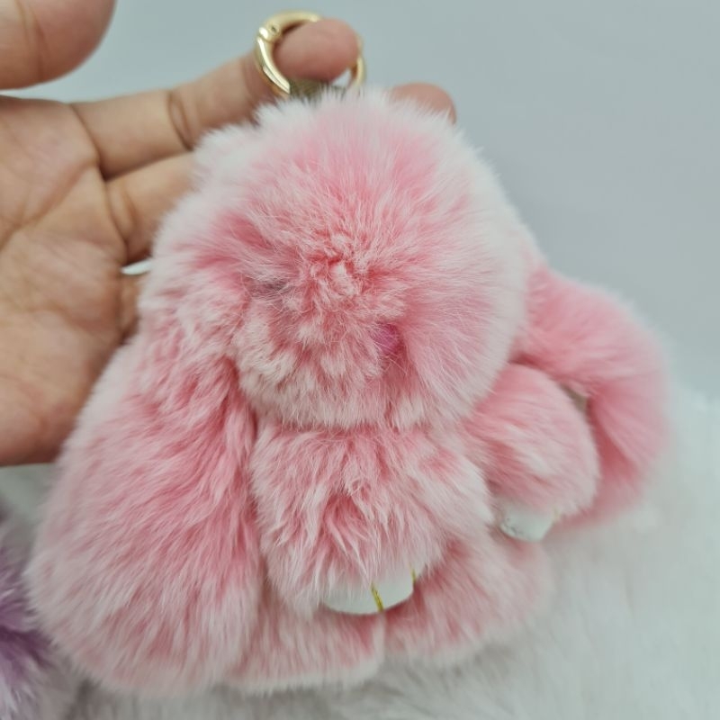 Jual mini Bunny rabbit fur bag charm 10cm / gantungan boneka / bagcharm ...