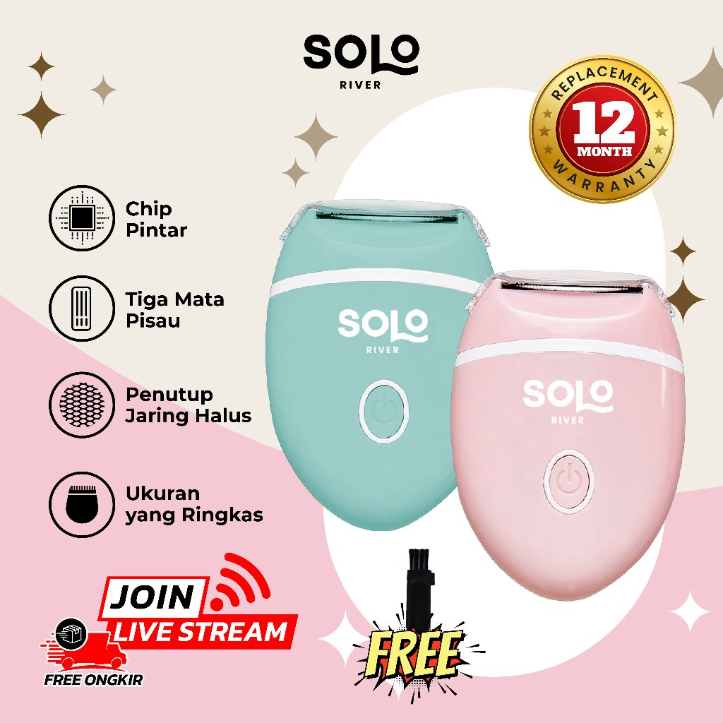 Jual SOLO RIVER Alat mencukur Mini Lady Pencukur Bulu kaki Bulu ...